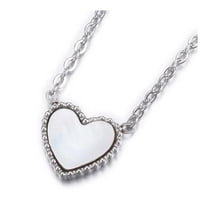 304 Stainless Steel Pendant Necklaces Shell Heart Silver 15.7'' 40Cm ...