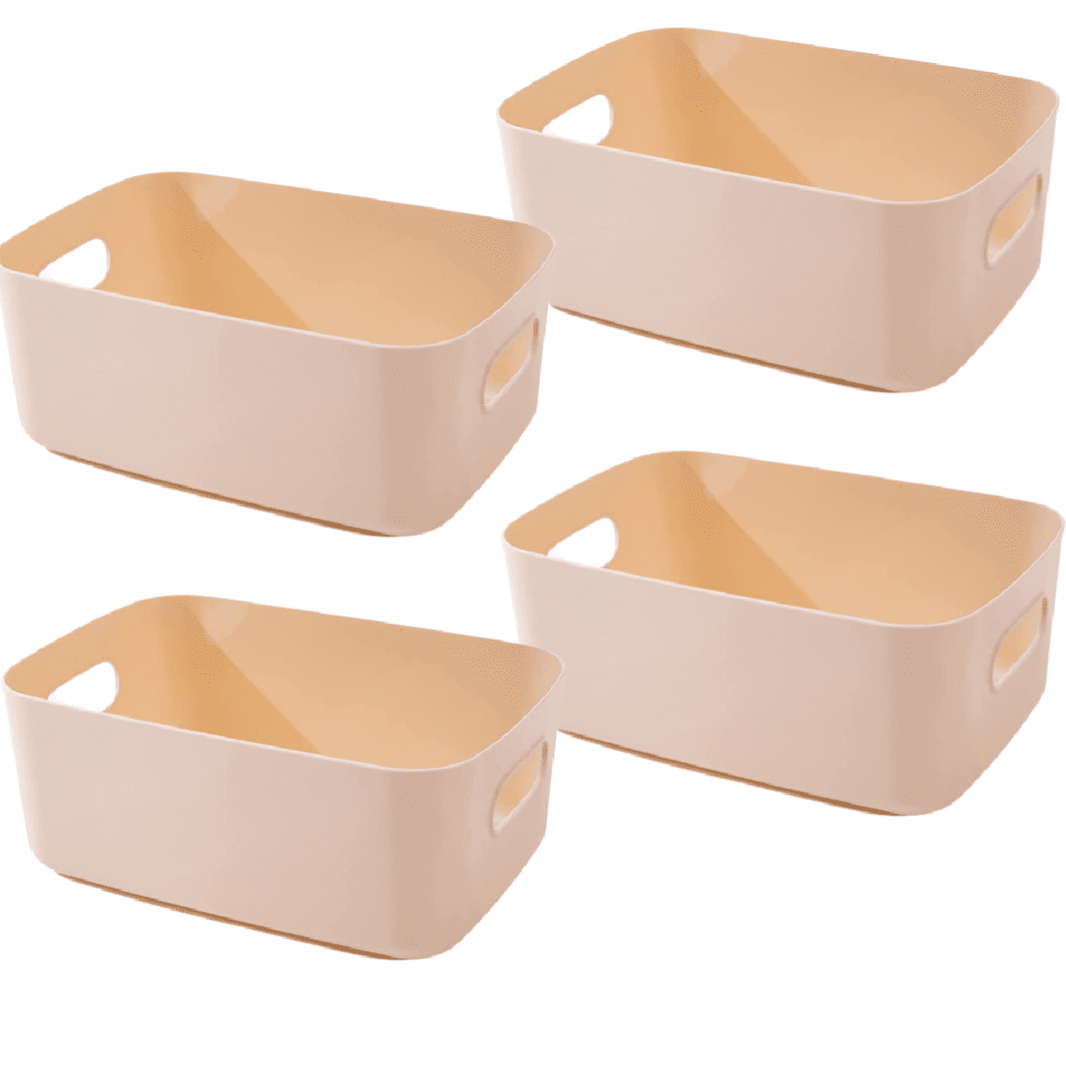 TRIANU 4 Pcs Open Storage Bins, Plastic Closet Shelf Organizer Bins ...