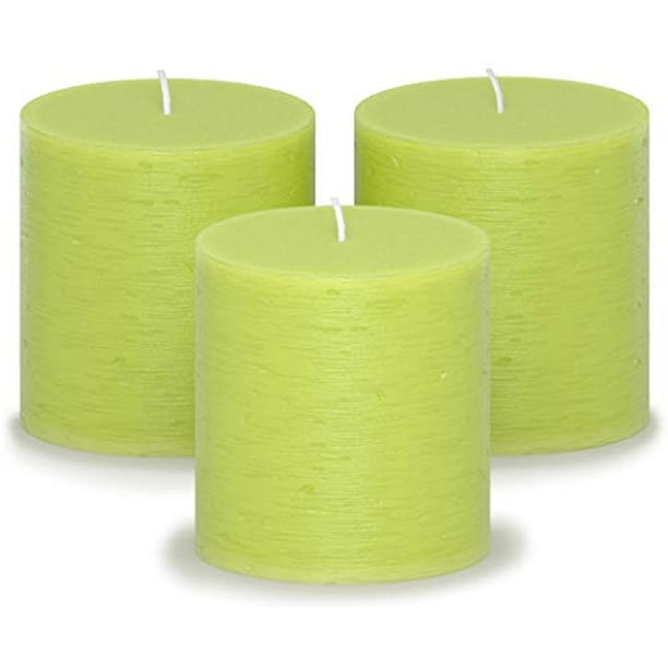 CANDWAX 3x3 Pillar Candle Set of 3 - Decorative Rustic Candles ...