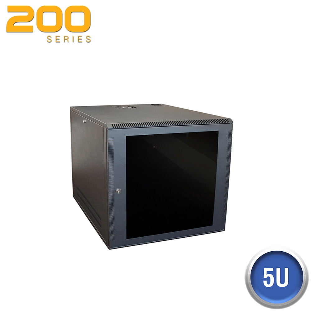 Wall Enclosure, Front/Side Access, 5U, 13"H x 21"W x 20"D, Black ...