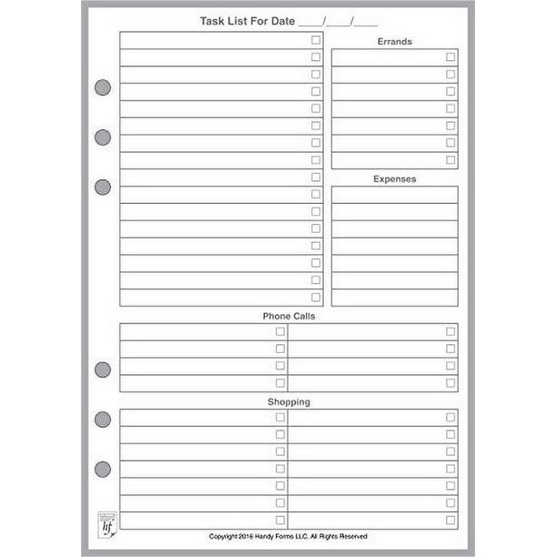 Inserto planificador diario A5 Handy Forms para cuadernos 6 anillos Filofax LV (GM) Kikki K TMI ...