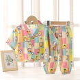 Angala Toddler Girls Sets Short Sleeve Lapel Neck Graphic Print Button ...