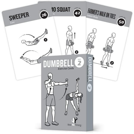 NewMe FitnessÂ Dumbbell Workout Cards, Instructional Fitness Deck for ...