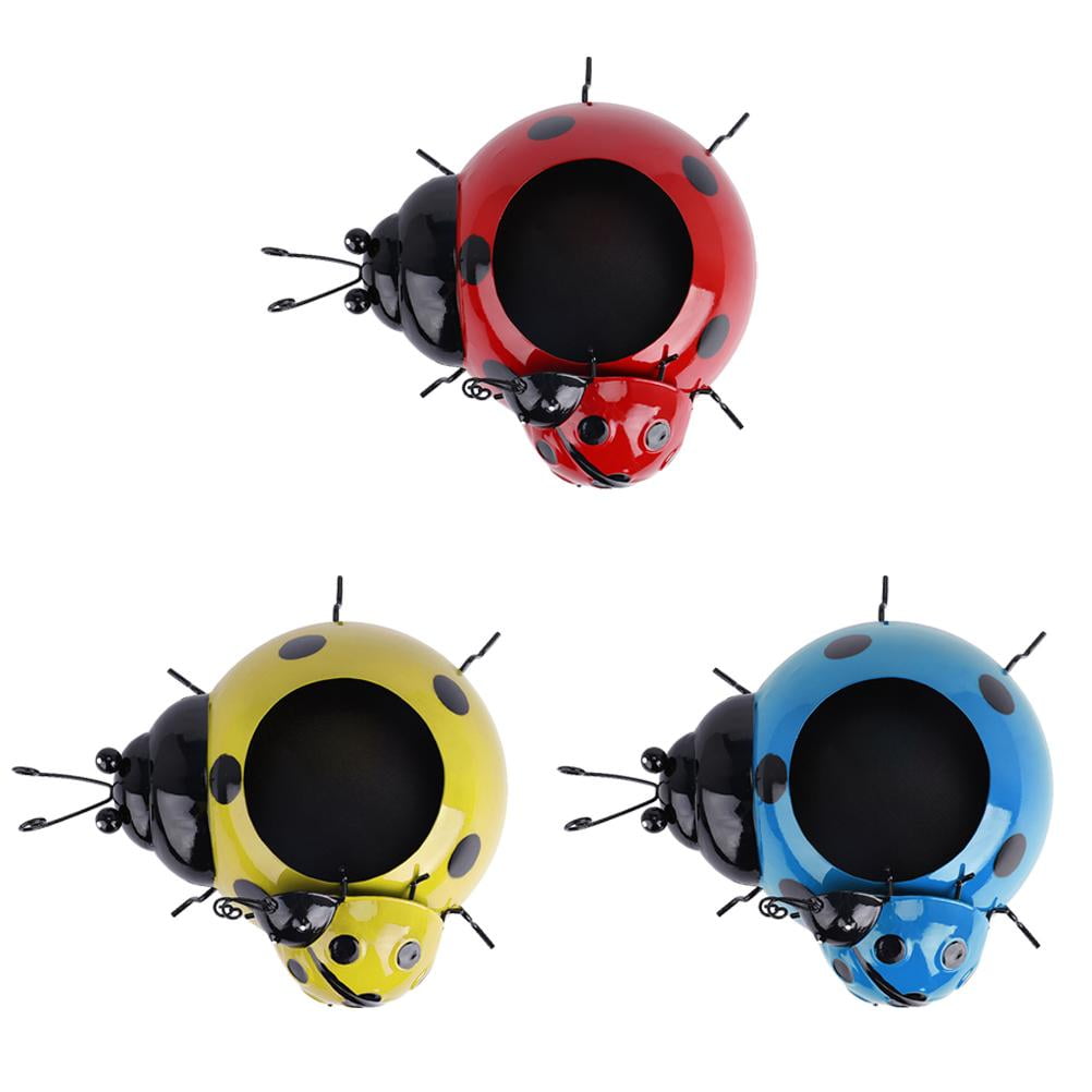 ADVEN Metal Ladybug Flower Planter Insect Design Flower Pot for Indoor ...