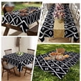 Abstract Black White Geometric Pattern Table Cloth 60x60in, Waterproof ...