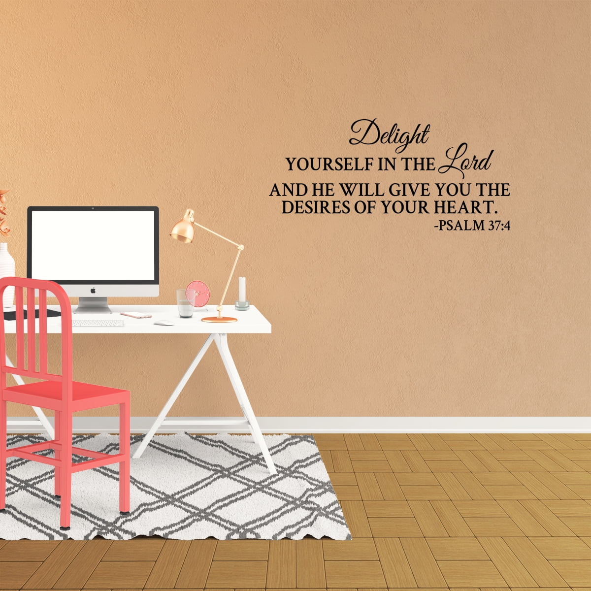 Wall Decal Quote Delight Yourself In The Lord And He Will Give You The ...