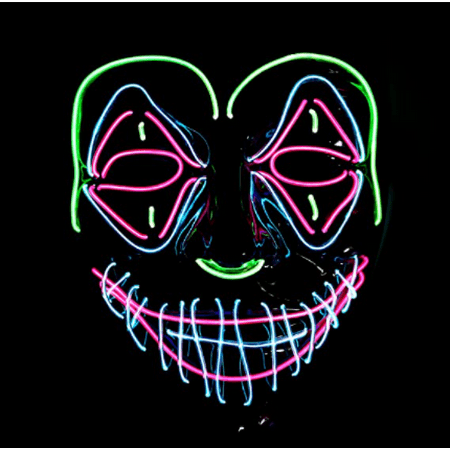 Dinohhi LED Mask with Light Halloween Mask, Carnival Purge LED Mask ...