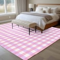 5'x8' Area Rugs, Pink Grid Indoor Outdoor Area Rug for Living Room ...