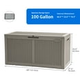 Dextrus 100 Gallon Deck Box, Resin Outdoor Storage, Waterproof Patio ...