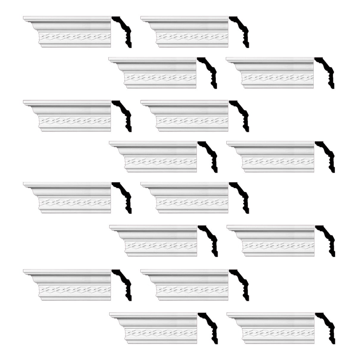 Renovator's Supply Ornate Cornice White Urethane Design 16 Pieces ...