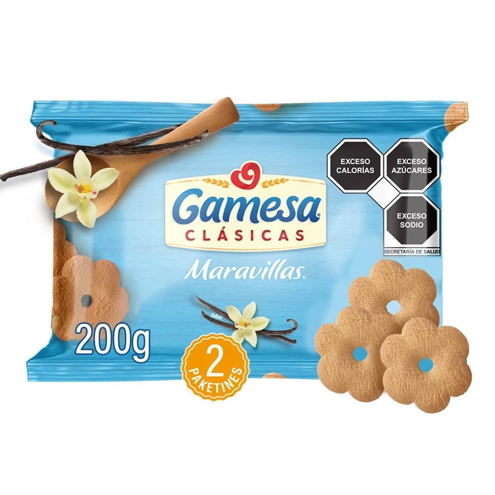 Galletas Gamesa Clásicas Maravillas sabor vainilla 200 g | Bodega ...
