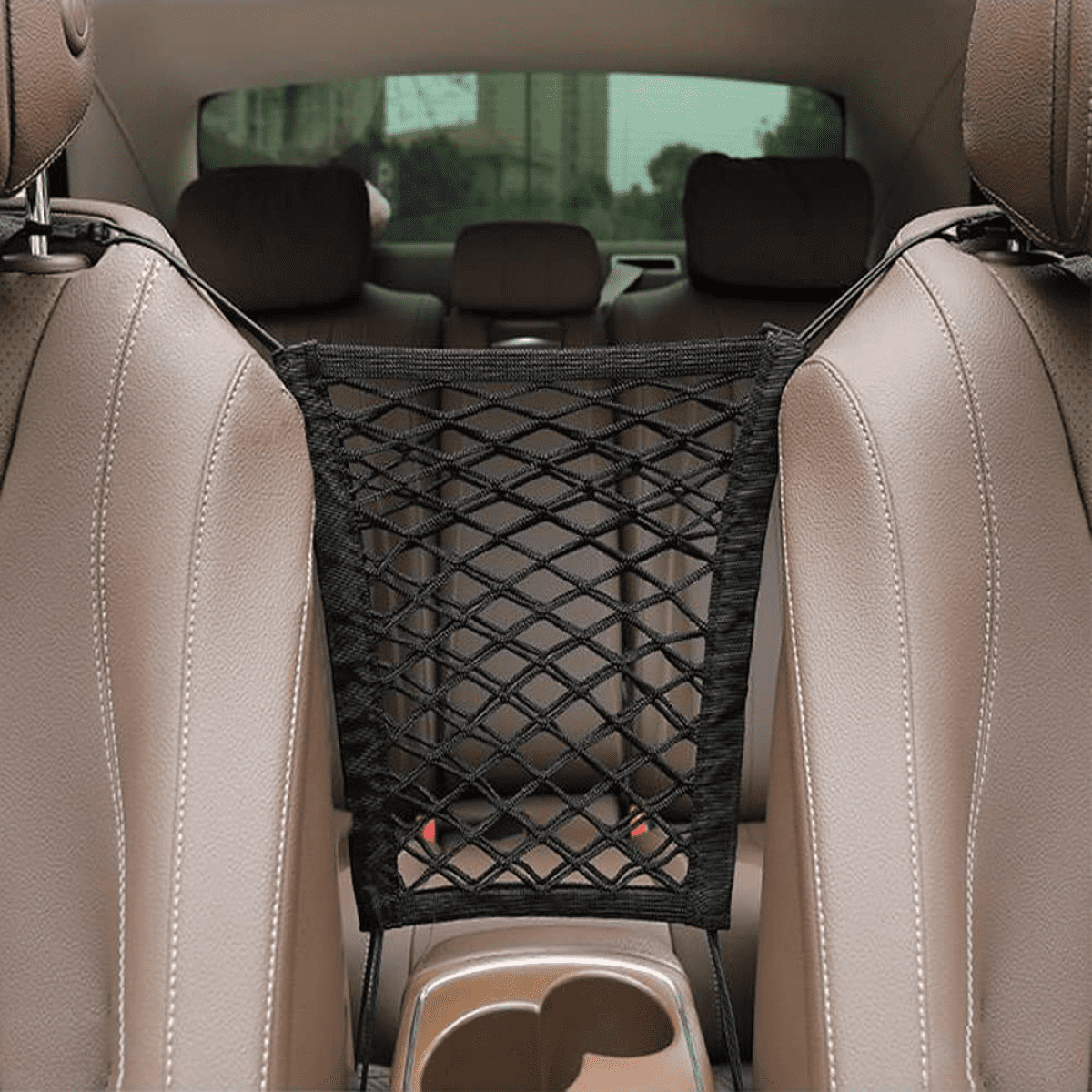 2-Layer Car Mesh Organizer,Seat Back Net Bag Stretchy Car Seat Storage ...