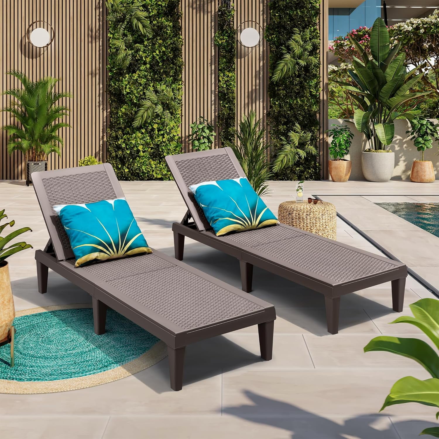 Click here for Homall 2 Pieces Patio Lounge Chair Outdoor Adjusta... prices