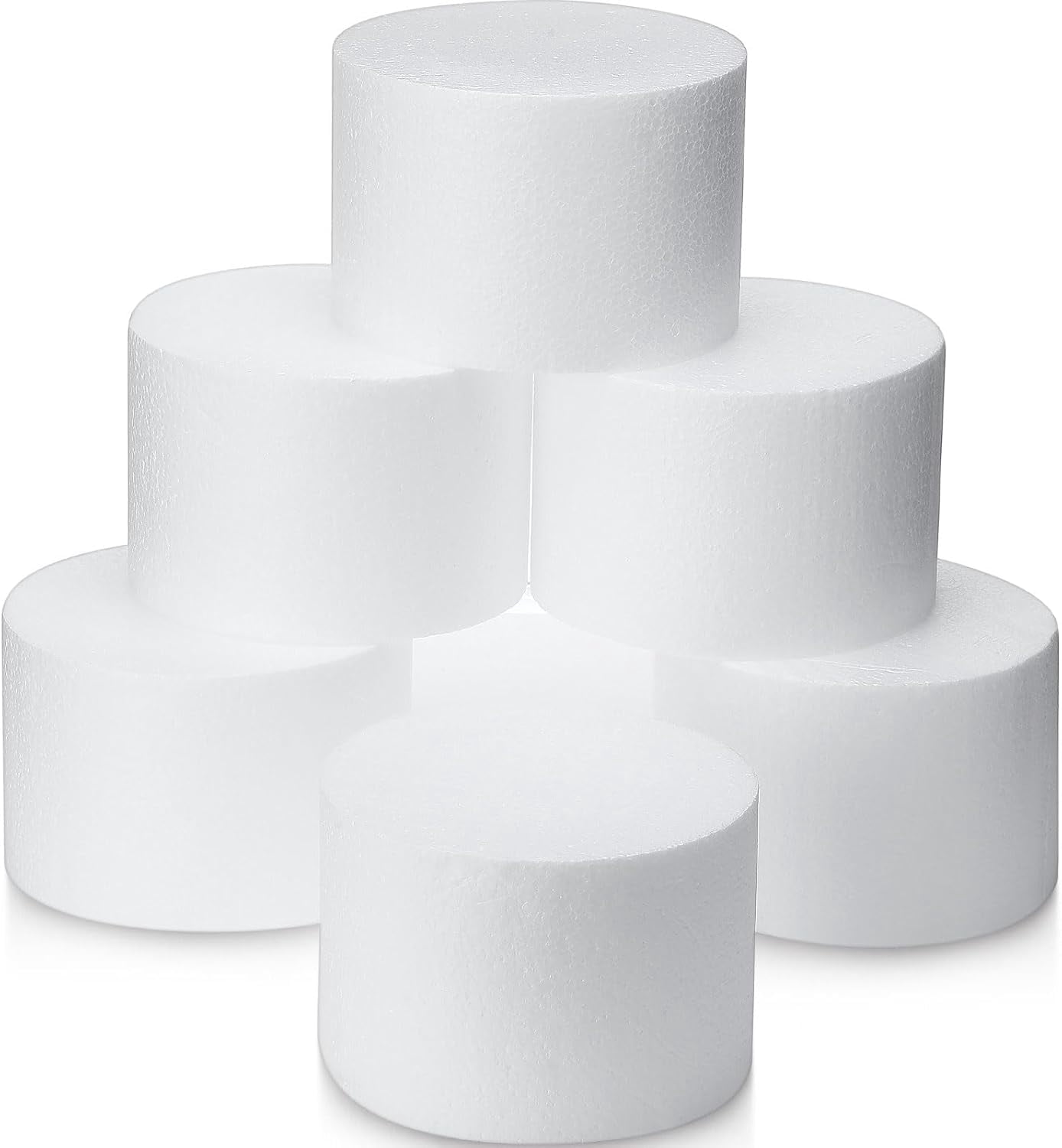 Suclain 6 Pack Round Foam Cake Dummy Tall Fake Wedding Cake for ...