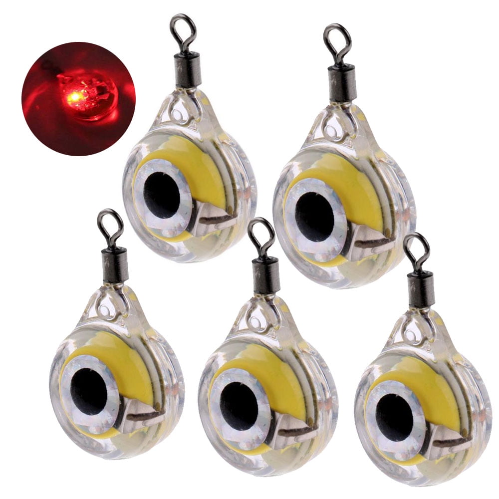 Aosijia 5 Pcs Mini LED Fishing Lights Eye Shape Night Fluorescent Glow ...