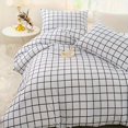 3pcs White Grid Duvet Cover Set - Soft and Stylish Bedding Set with 1 ...
