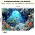 Peel and Stick Wallpaper Sea Turtle Swimming Colorful Coral Reef ...