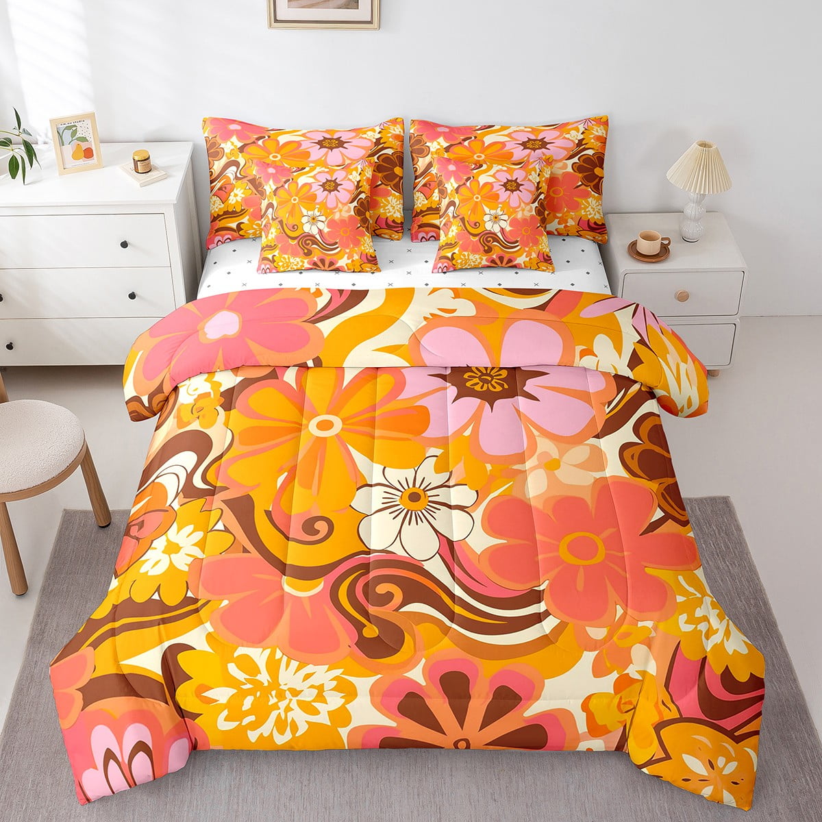 Click here for Yst Bohemian Floral Comforter Set For Girls Women... prices