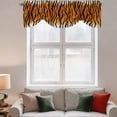 Brown Tiger Skin Tie Up Valance Curtains Abstract Farm Brown Tiger ...