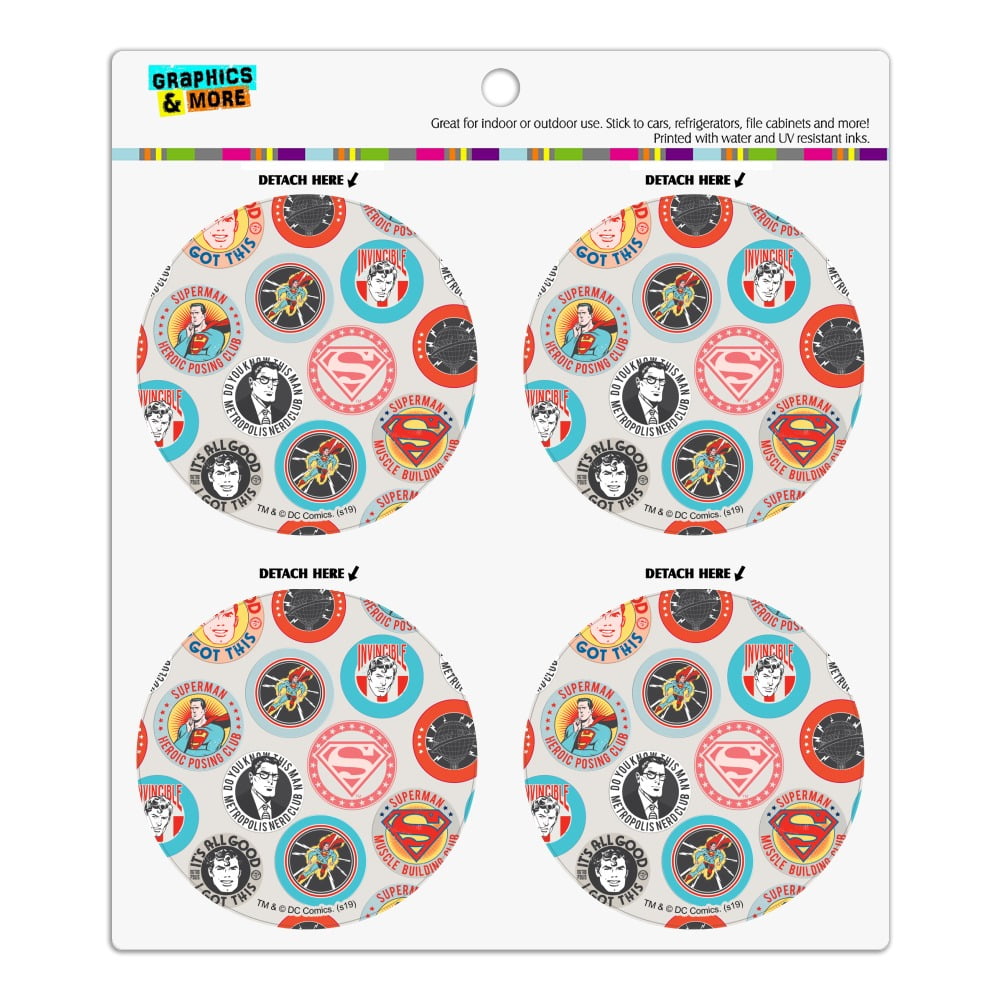Superman Button Pattern Refrigerator Fridge Locker Vinyl Circle Magnet ...