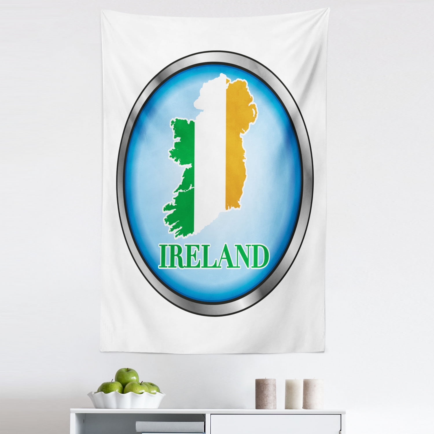 Ireland Map Tapestry, Contemporary Irish Design of Calligraphy and Map ...