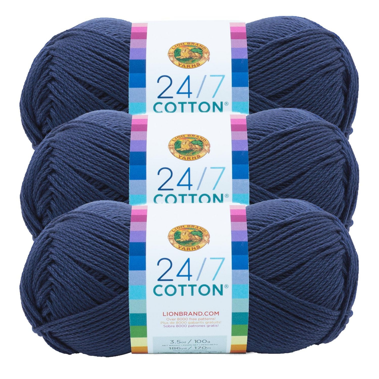 Click here for Lion Brand 24/7 Cotton Yarn #4 Medium/Worsted Cott... prices