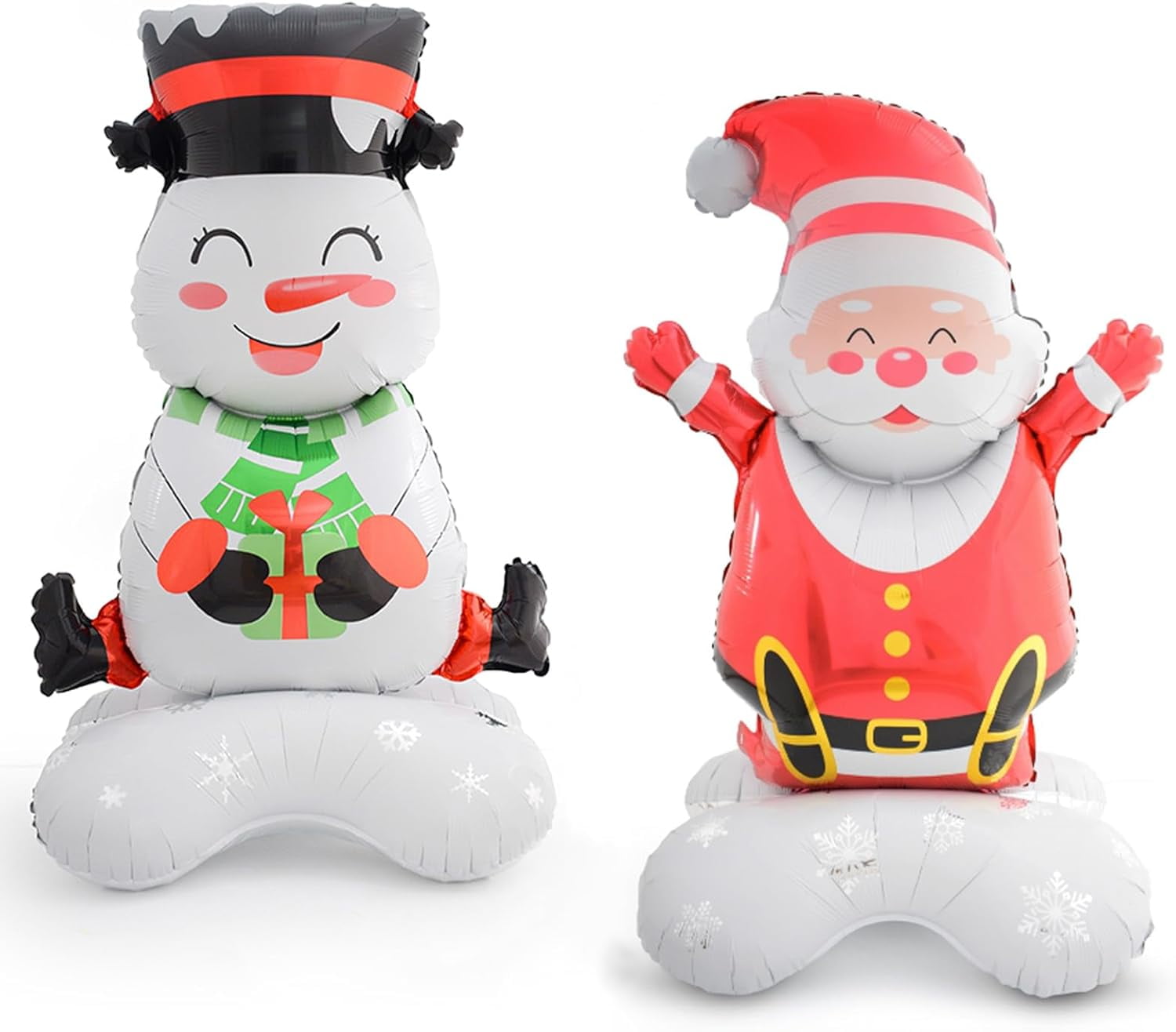 Christmas Foil Balloon, Snowman and Santa Claus Balloons, Self Standing ...