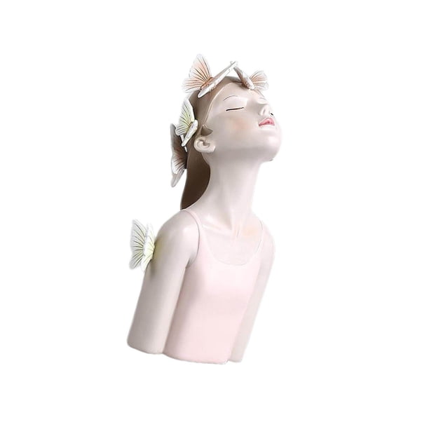Resin Statues Cute Butterfly Girls Sculptures Figurines Pink 14x11 ...