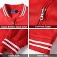 LittleSpring Toddler Boys Girls Red Varsity Jacket Zip up Baseball ...