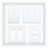 Franklin Brass Classic Beaded Triple Decorator Wall Plate in Pure White ...