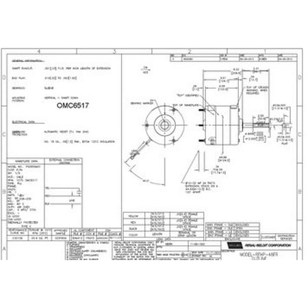 Magic Chef Furnace Motor 1/5 hp 1075 RPM 208-230V Century # OMC6517 ...