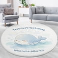 Sleepy Cartoon Whale Round Kids Area Rug, Soft Padded Non‑Slip Circular ...