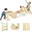 OLAKIDS Climbing Toys for Toddlers, 8 in 1 Foldable Wood Pikler ...