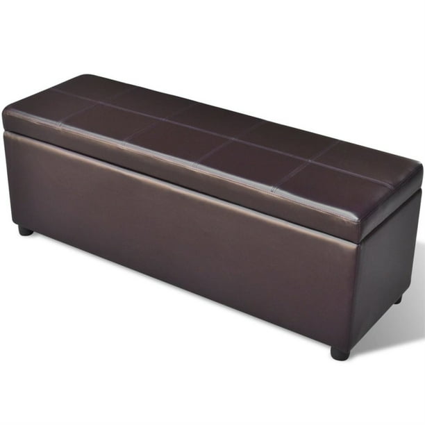 vidaXL Long Storage Bench Wood Brown - Walmart.com - Walmart.com