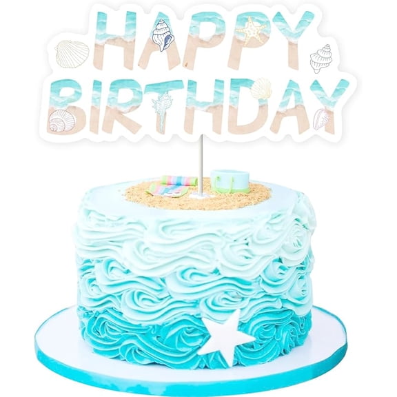 Ocean-themed cake decoration set - 20-piece set of fresh beach starfish ...