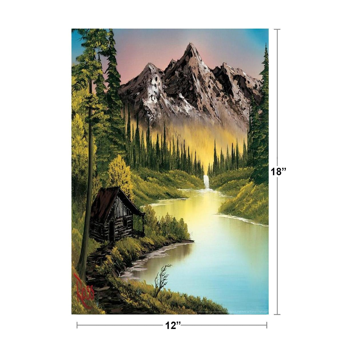 Buy Bob Ross Mountain Retreat Art Print Canvas Bob Ross Poster Bob Ross ...