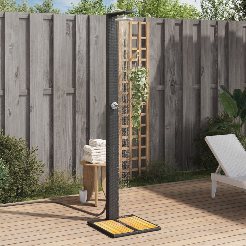 Click here for Vidaxl Outdoor Shower Black 50x55x224 Cm Poly Ratt... prices