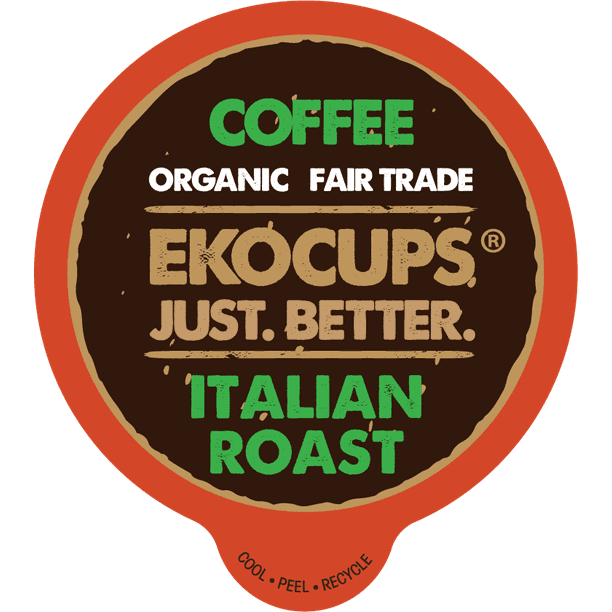 Ekocups Italian Roast Organic Coffee Pods, 40 Count for Keurig K Cup ...