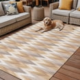 Abstract Ethnic Style Outdoor Rug, Boho Brown Southwest Group Non-Slip ...