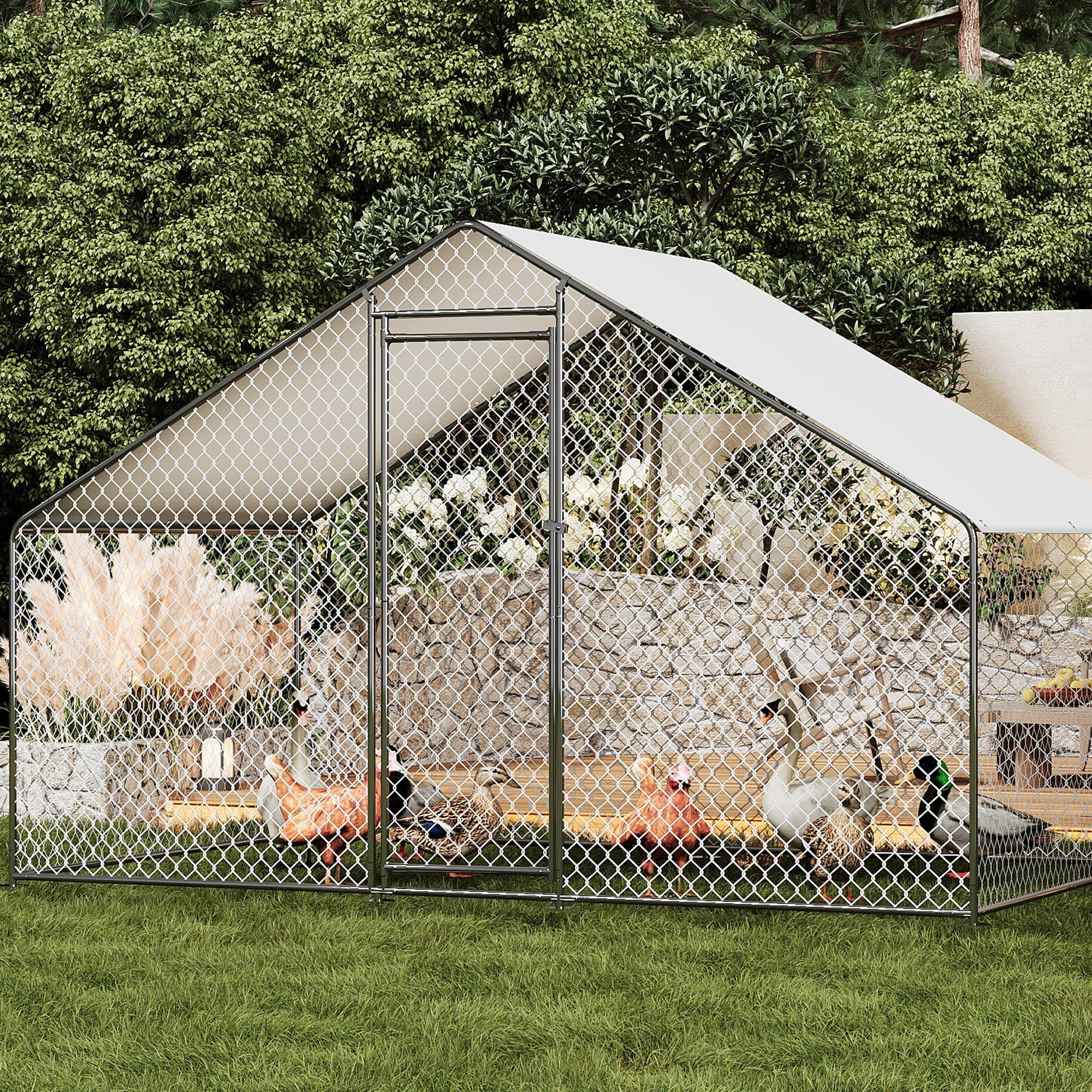 Click here for Tropow Large Metal Chicken Coop With Walk-In Run... prices