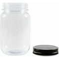 16 oz Clear Plastic Jars with Lids, Refillable 16oz Mason Jars with ...