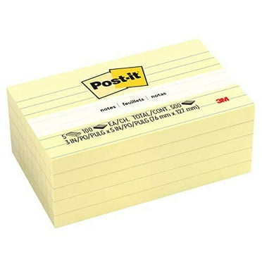 Post-it® Notes, 4 in. x 6 in., Canary Yellow, Lined, 12 Pads/Pack ...