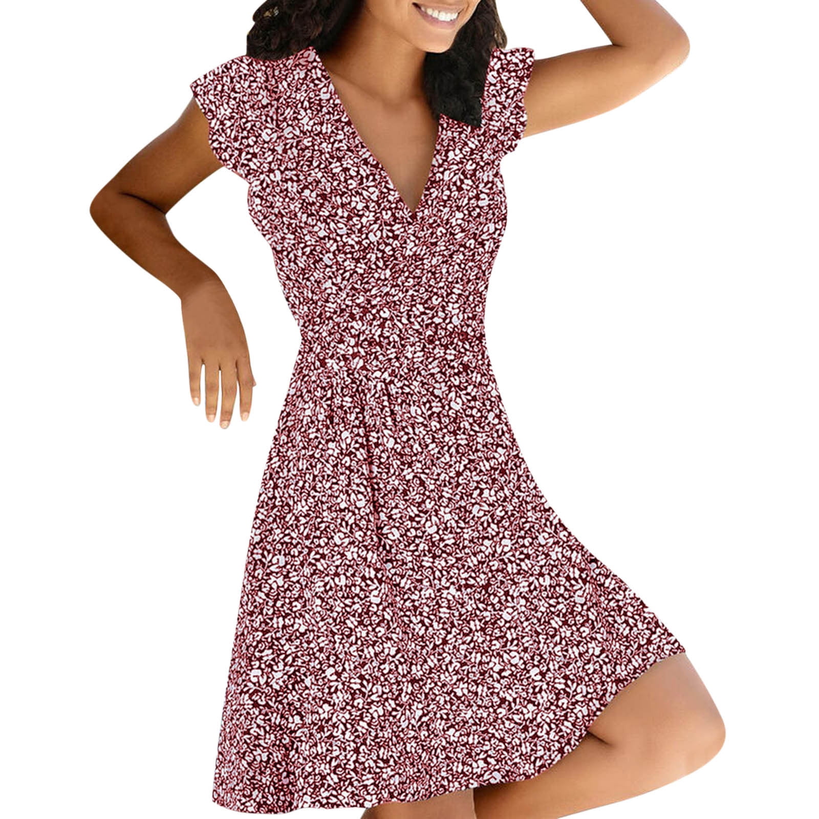 Summer Autumn Vintage Elegant Women Dress Womens Summer Floral Print ...