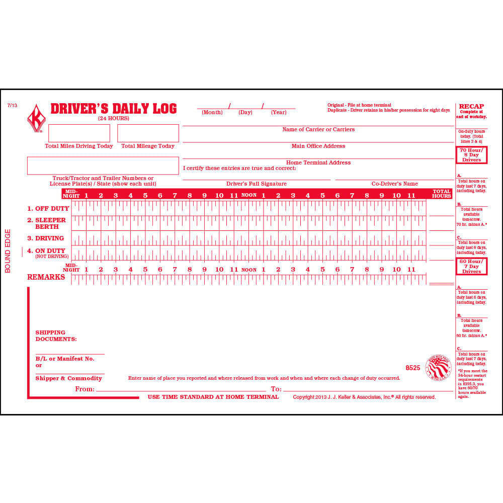 Walmart's 10-pk Driver's Daily Log Book with Detailed DVIR, Daily Recap ...
