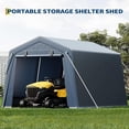 EastVita 7x12 FT Outdoor Storage Shed Portable Carport with Roll-up ...