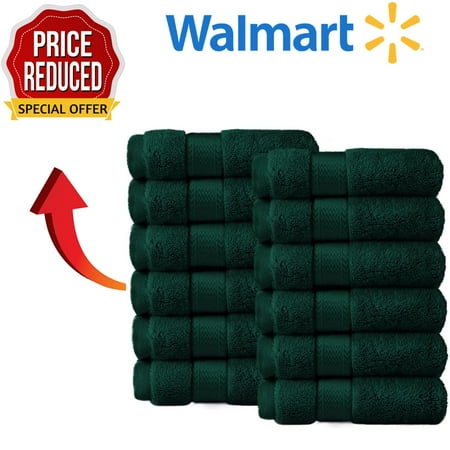 Canadian Linen Premium Green Wash Cloth Set 12 Pack Bathroom Towels 12 ...