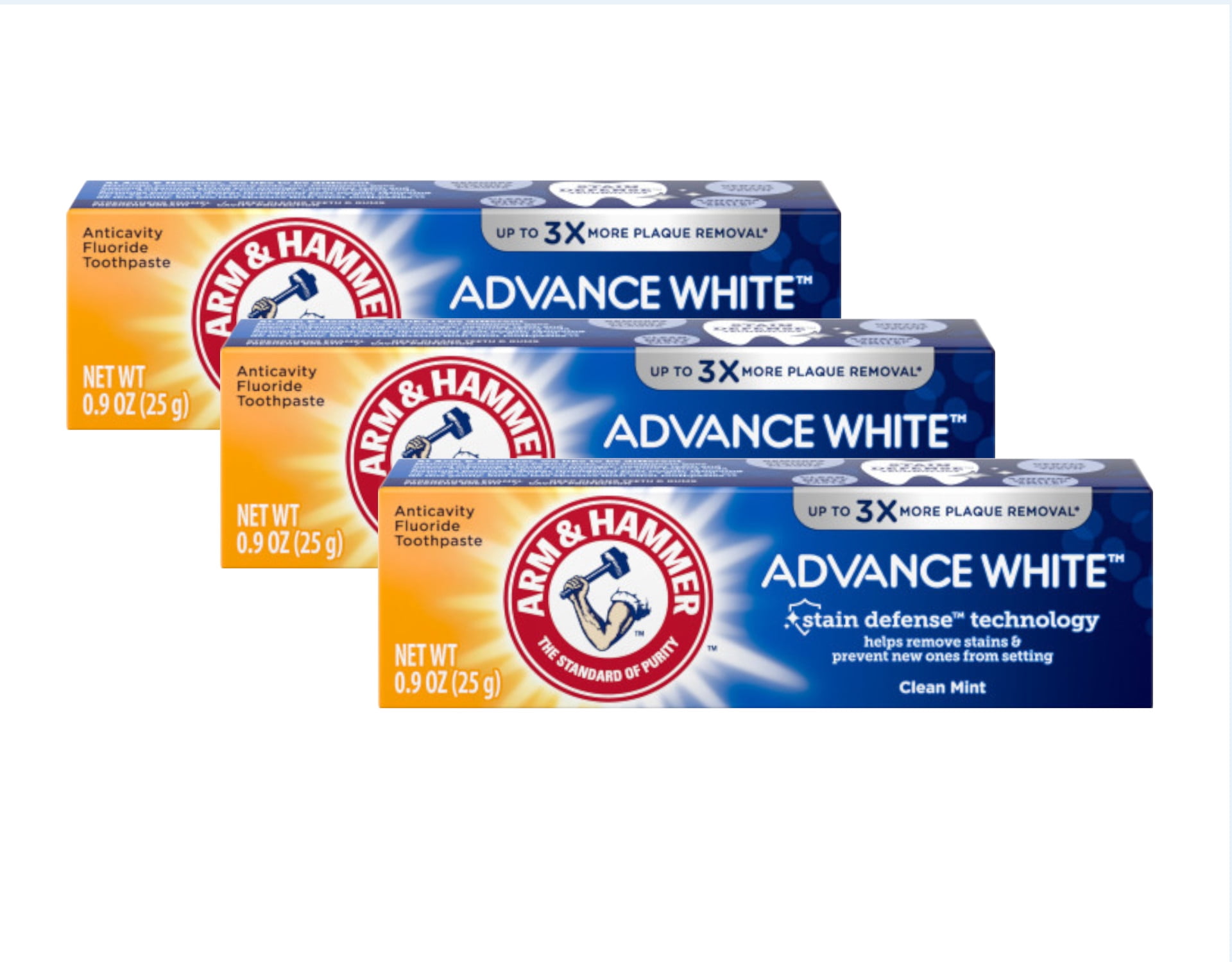 Arm And Hammer Advanced White Baking Soda And Peroxid Toothpaste Travel Size 0.9 Oz 6 Pack