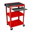 Luxor 18" x 24" Adjustable Height Metal Utility Cart With Pull Out ...