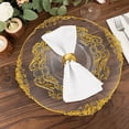 OLIVE- 10 Clear 8 In Round Disposable Dinner Plastic Plates Gold ...