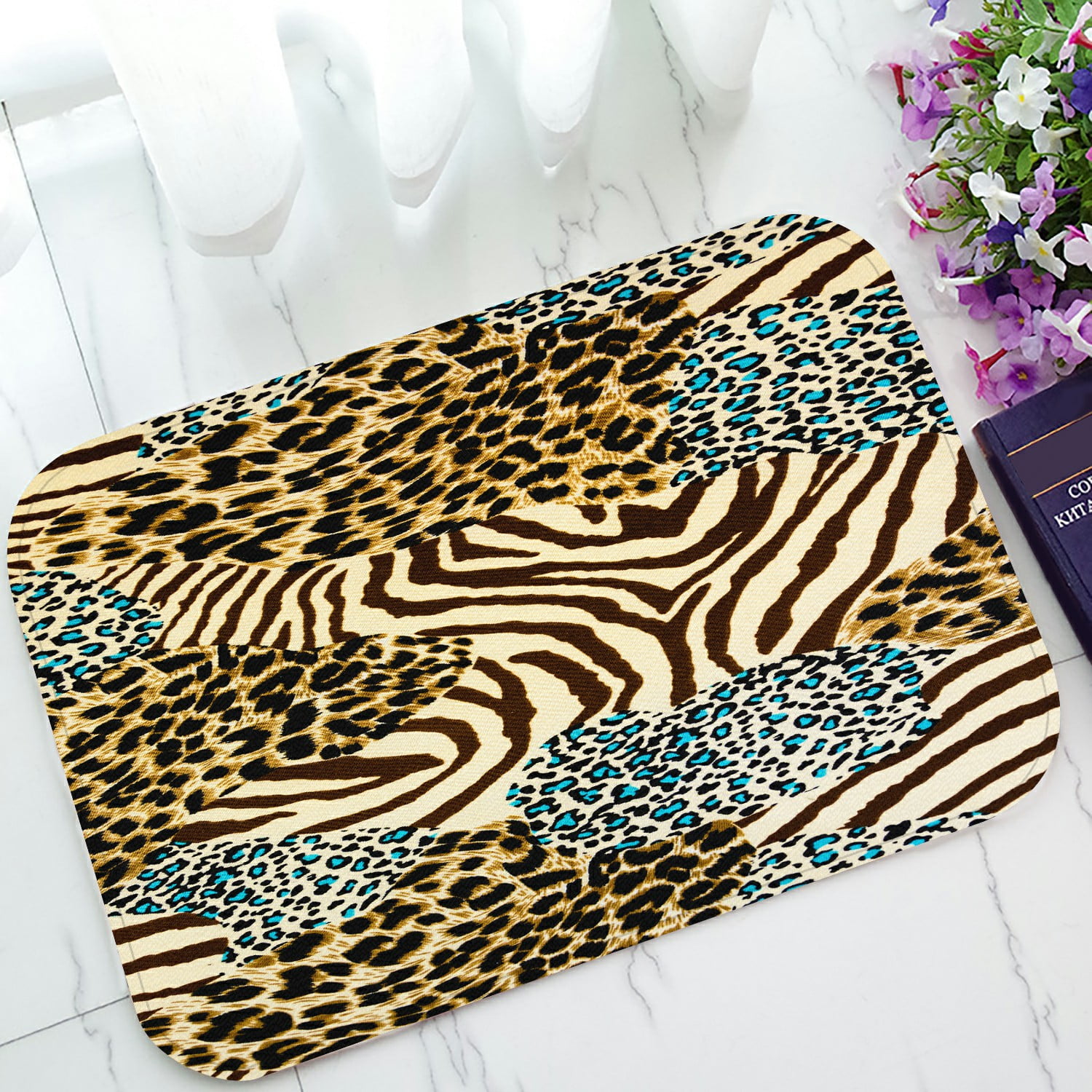 ECZJNT tiger prints and zebra Welcome Doormat Bath Mat Rug Entrance Rug ...